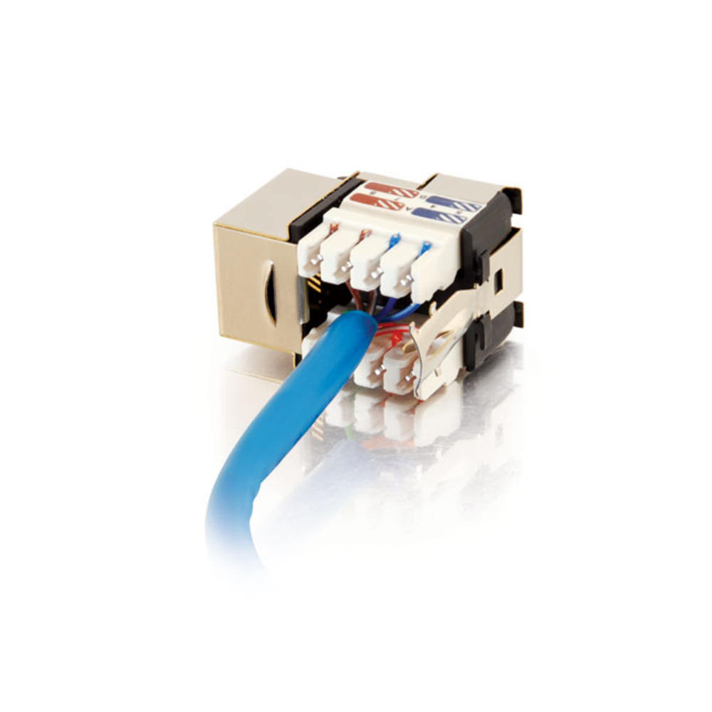 90° Cat6 RJ45 UTP Half-Shielded Keystone Jack - Silver