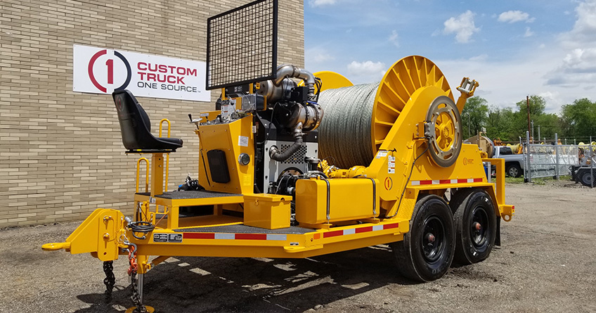 10,000 lbs 25,000 ft of 5/8 in rope Single Drum Puller Rental - Custom ...