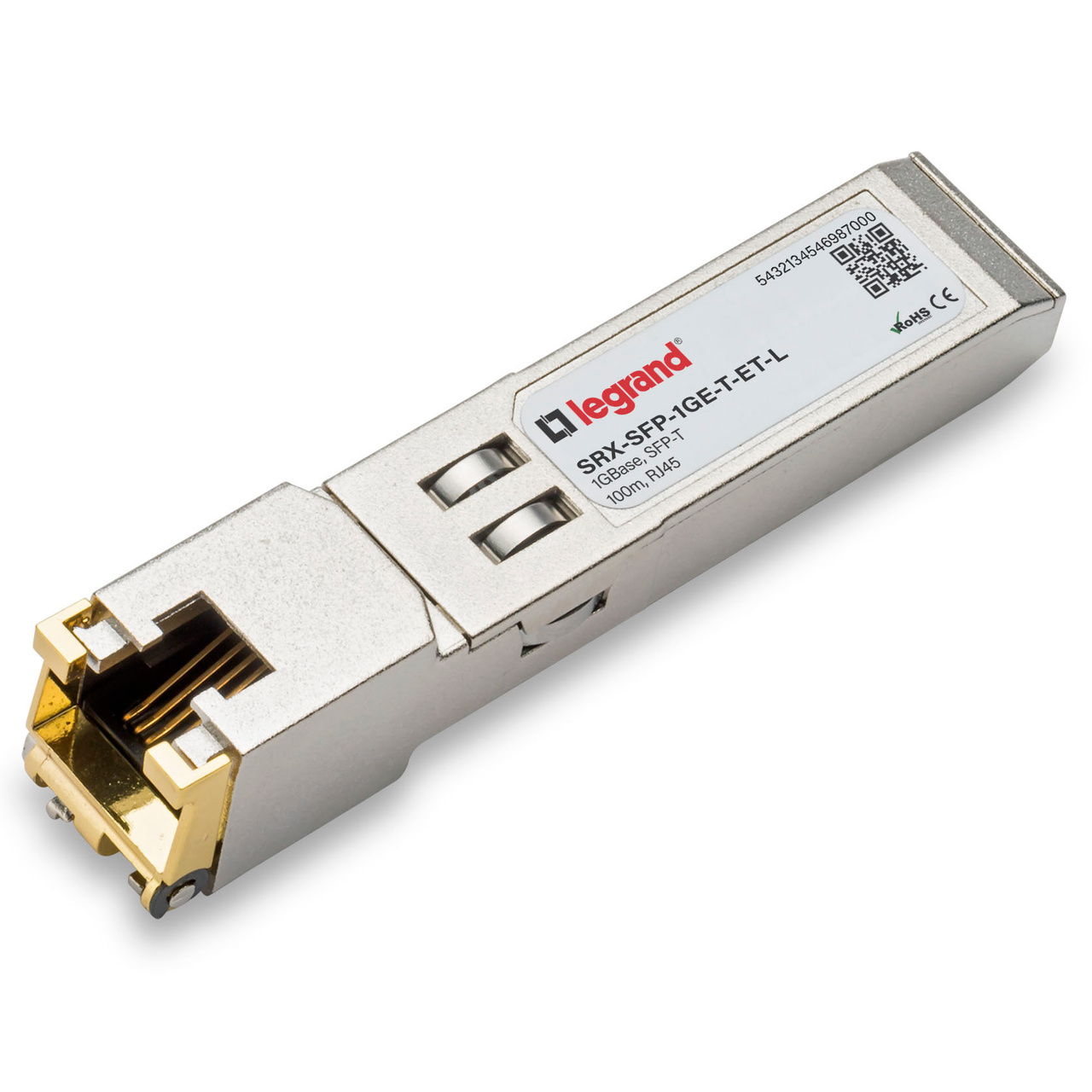 Juniper SRX-SFP-1GE-T-ET Compatible 1000Base-TX SFP Transceiver (Copper, 100m, RJ-45, Non-DDM, C ...