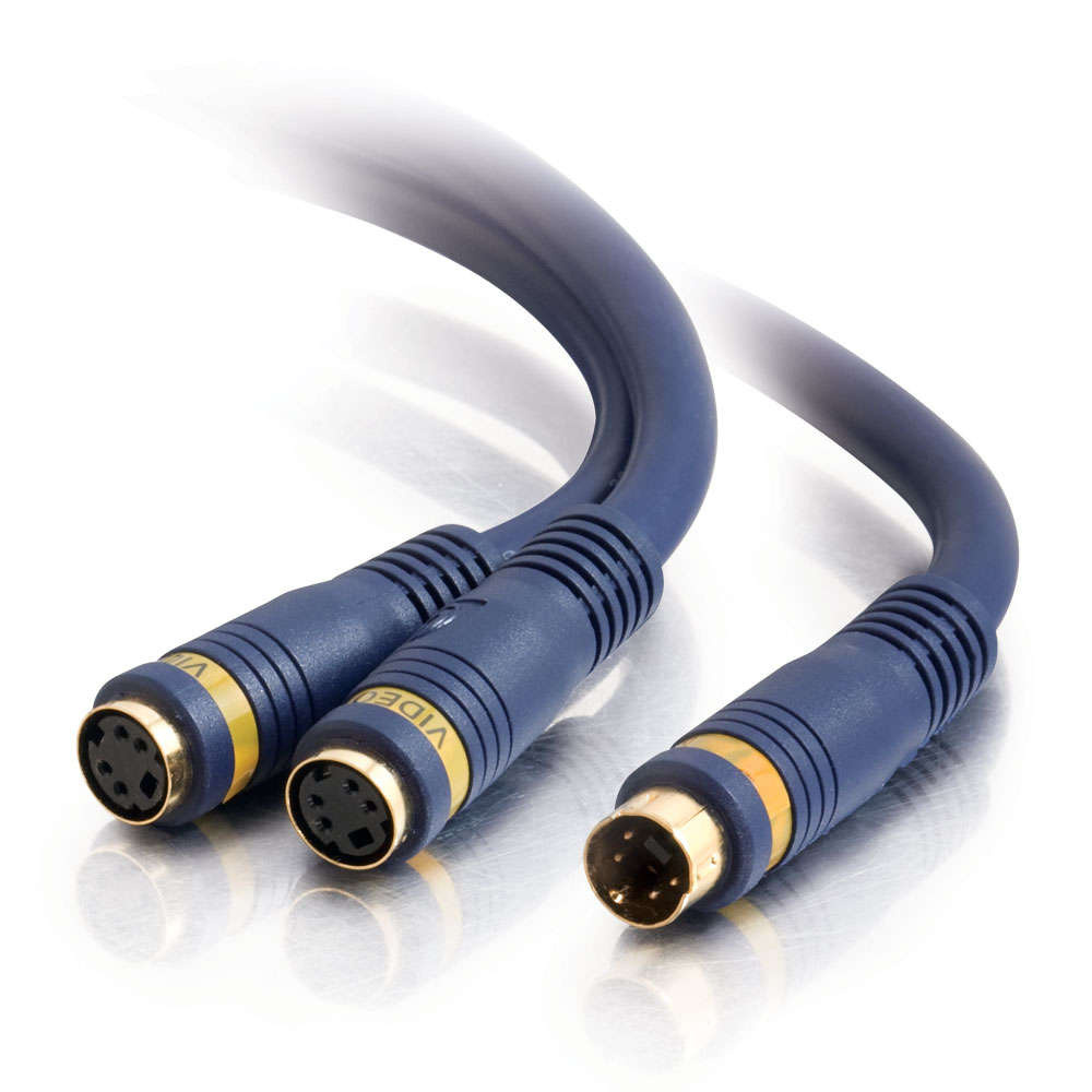 1ft (0.3m) Velocity™ One S-Video Male to Two S-Video Female Y-Cable