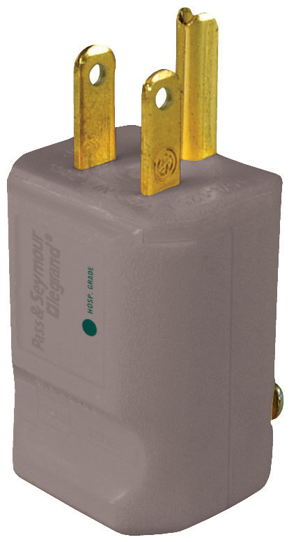 15A, 125V Hospital-Grade MaxGrip M3 Plug, Gray | Straight Blade | Plugs ...