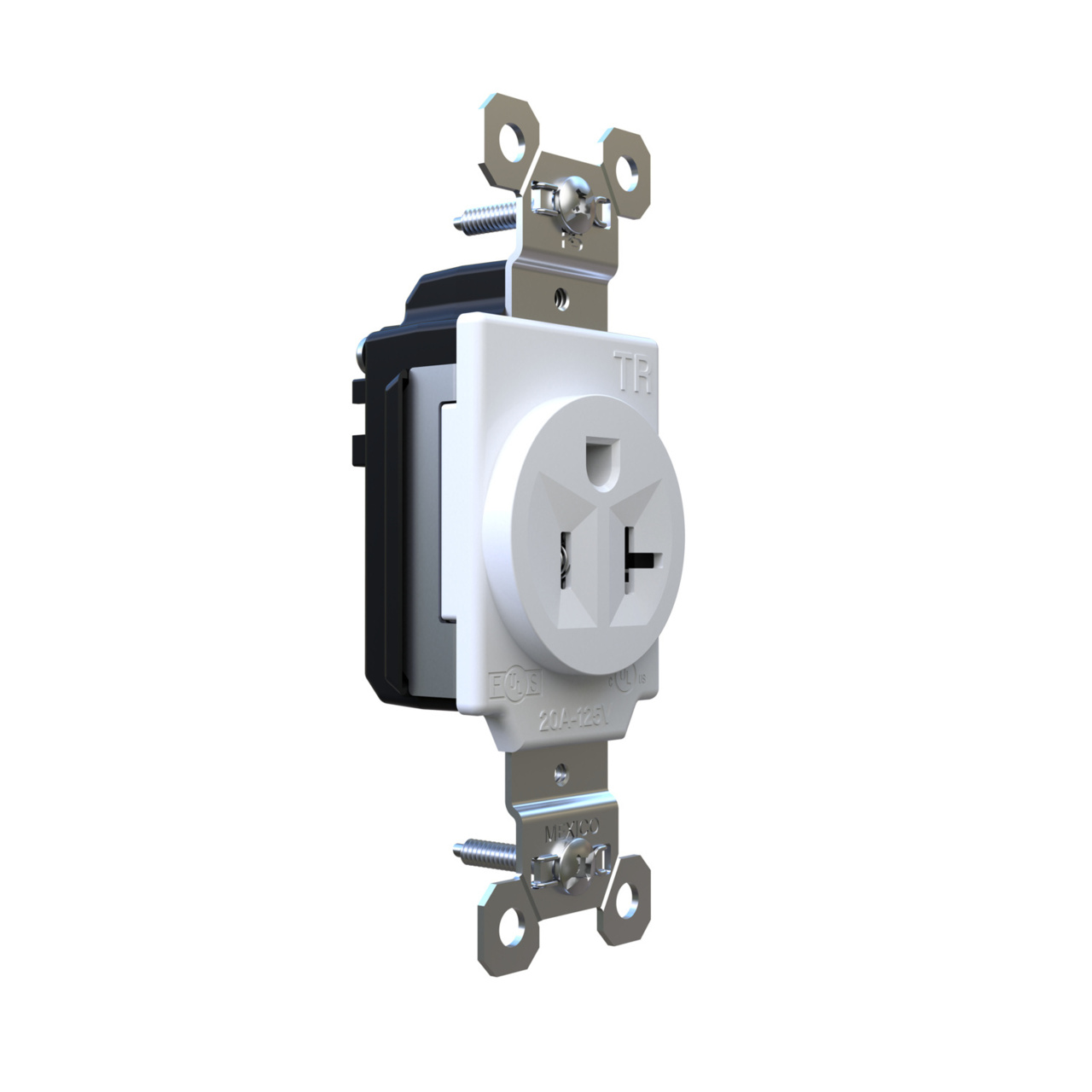PlugTail® 20A 125V Heavy-Duty Spec Grade Single Receptacles, White ...