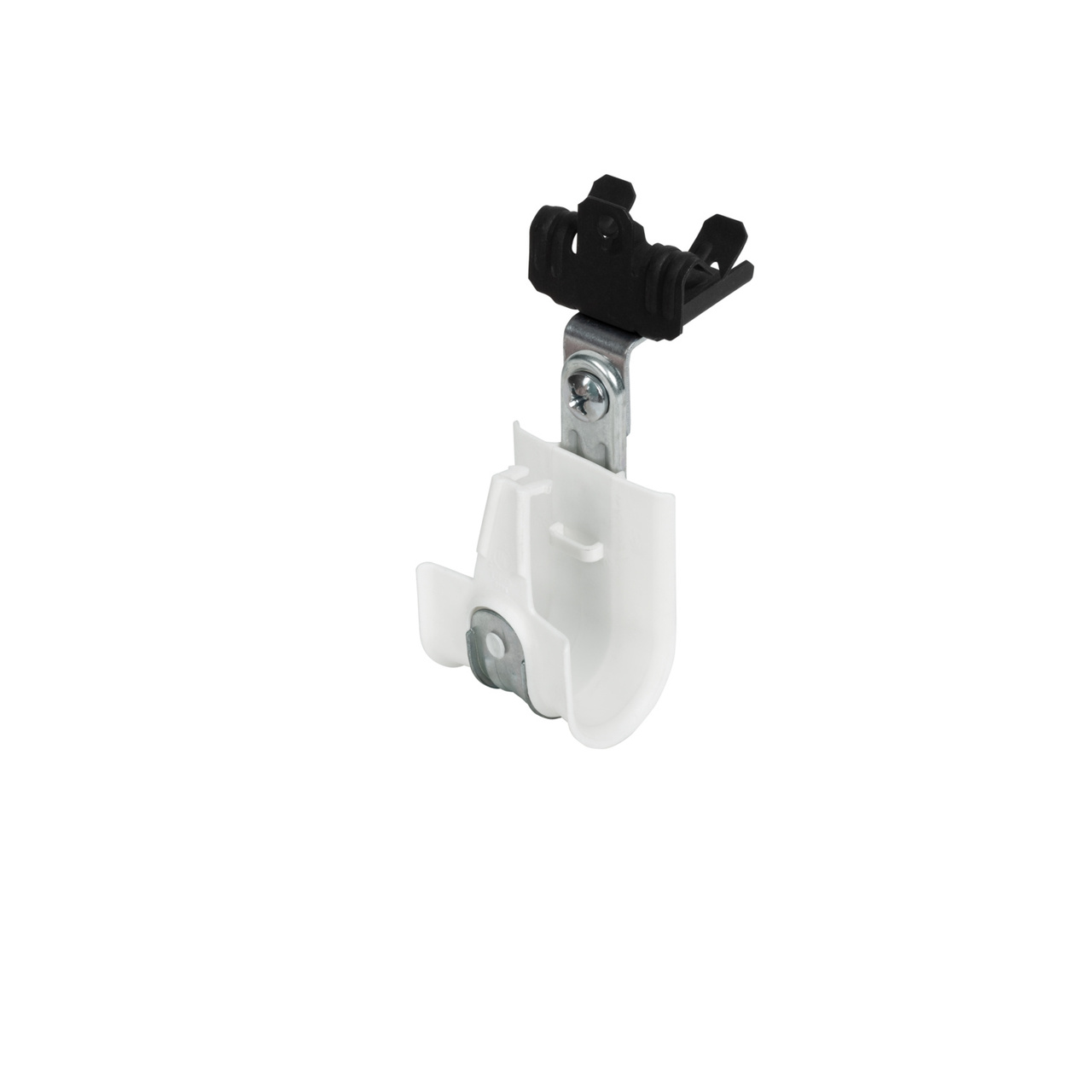 1'' White Plastic Coated J-Hook w/ Latch & 90 Angle Clip Knock-on Beam ...
