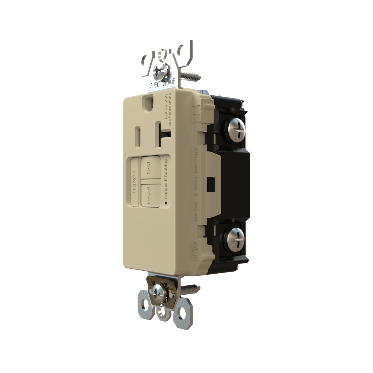 radiant 20A Tamper-Resistant Self-Test Simplex GFCI Outlet