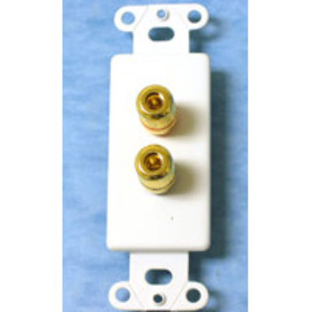 1-Pair Speaker Wire Binding Posts Decorative Wall Plate Insert - White