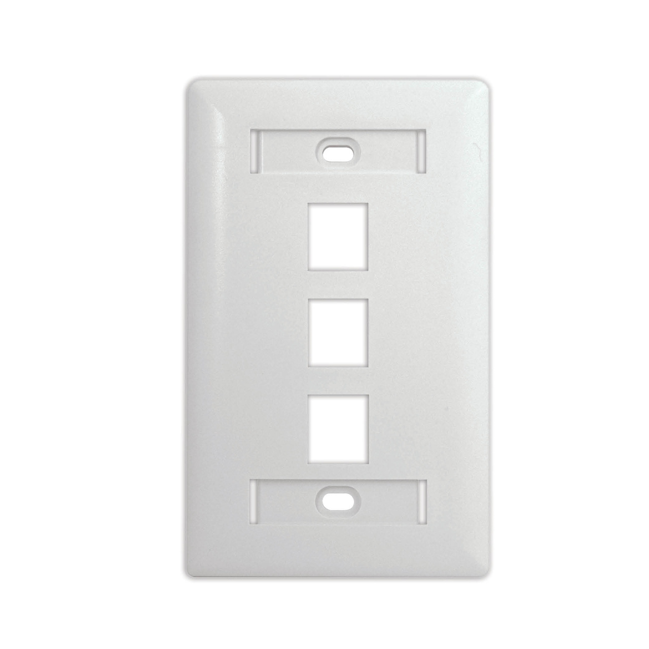 Discontinued - 3P KEYSTONE FACEPLATE W/LBL WH | Pre-Configured Plates ...