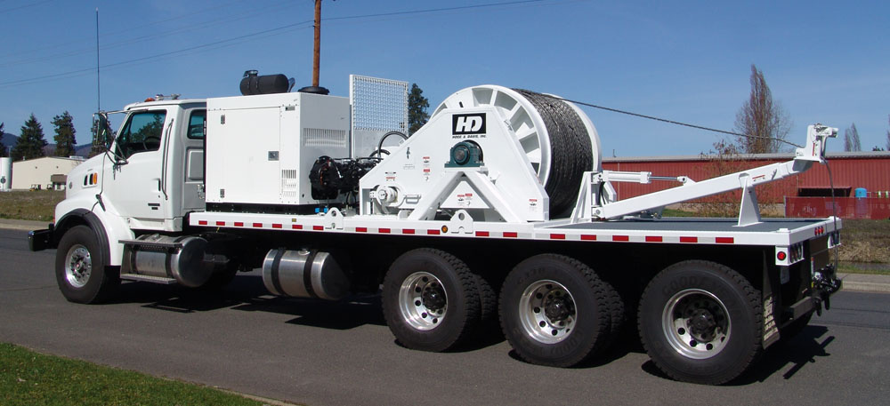 20,000 lbs 22,000 ft. of 5/8 in rope Single Drum Puller Rental - Custom ...