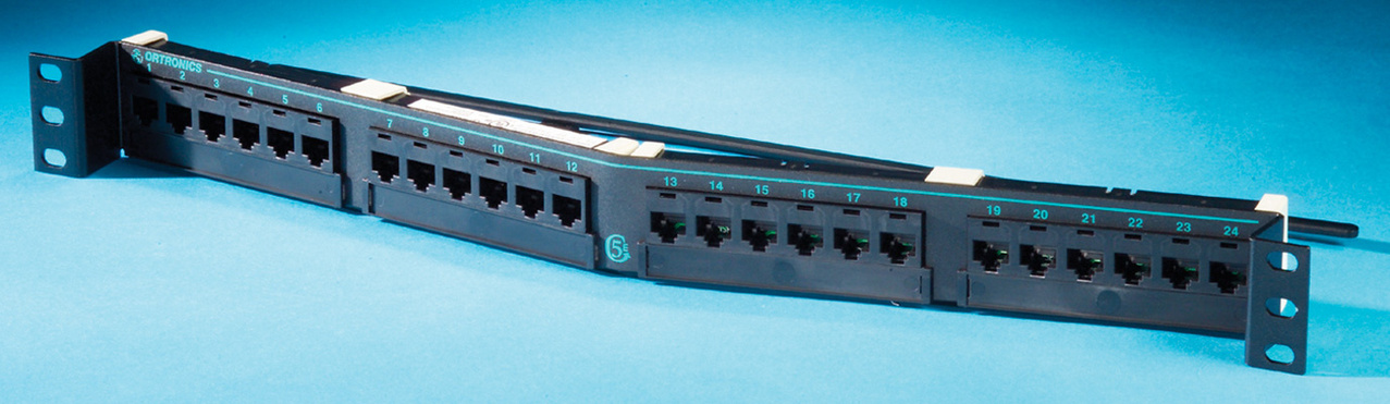 Clarity 5E angled 24-port panel - Cat 5e - six-port modules - 19 in x 1 ...