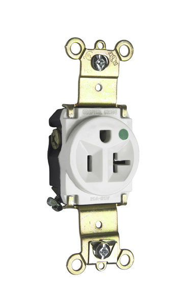 Heavy Duty Hospital Grade Single Receptacles Back and Side Wire 20A 125V