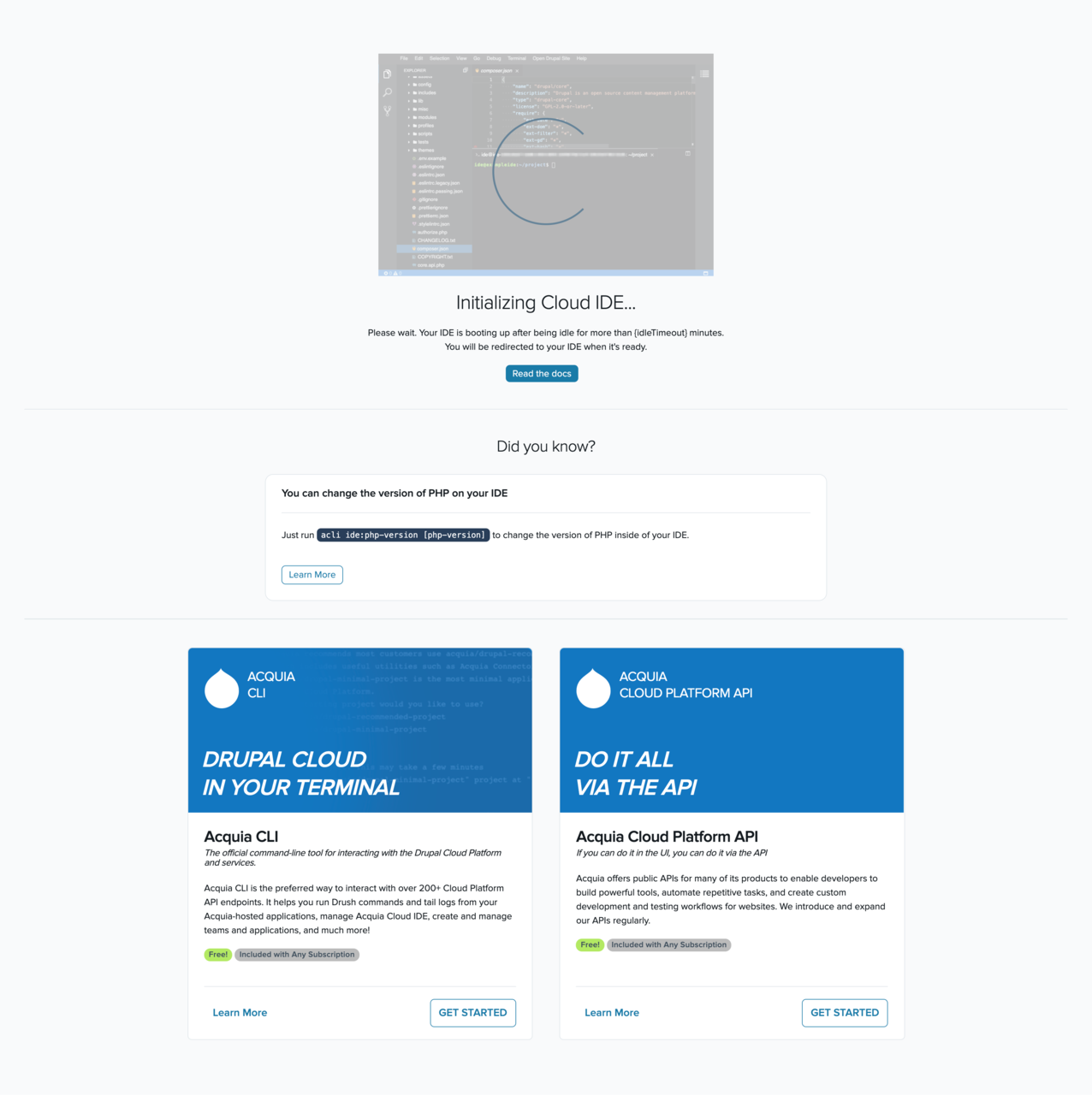 Cloud IDE — Acquia Docs
