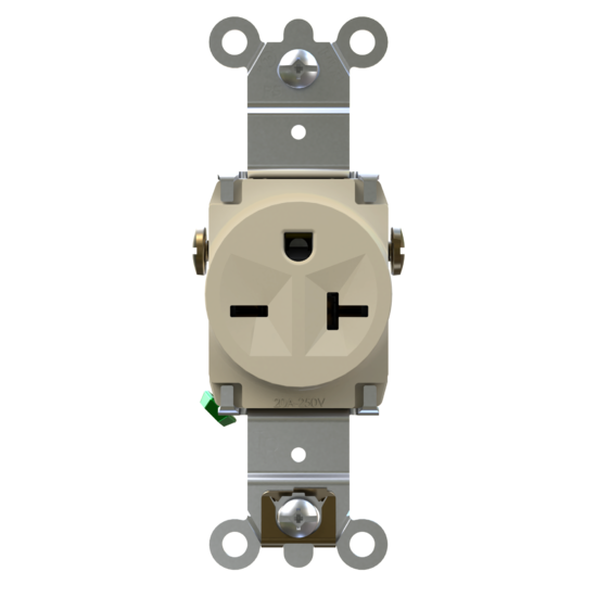 250V Tamper Resistant Heavy Duty Spec Grade Single Receptacle 20A