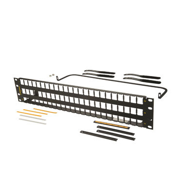 High Density HDJ 72 Port Unloaded Flat Patch Panel 2RU Black | Patch ...