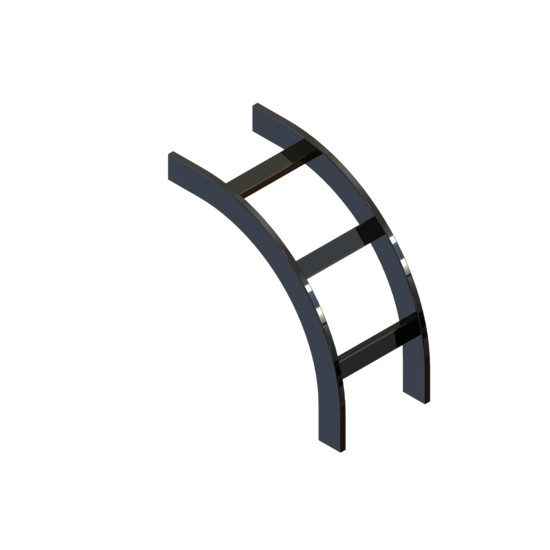 Vertical Curved Inside Radius Runway, 6" Black | Runway | Cable ...