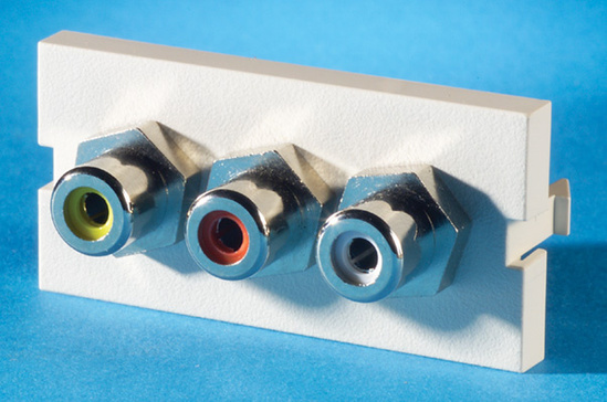 Series II, 3-Phono Jacks/Feed-through, Fog White | Jacks and Modules ...