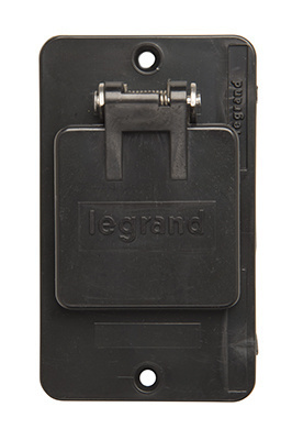 1-Gang Flip Lid 1.39-in Diameter Single Receptacle Cover Plate, Black ...