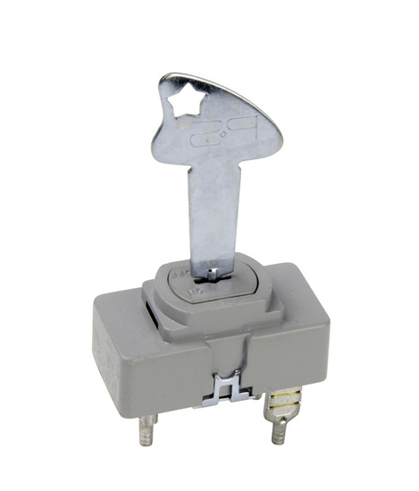 Discontinued - Momentary Contact Switch, Key-Locking, Gray | Low ...