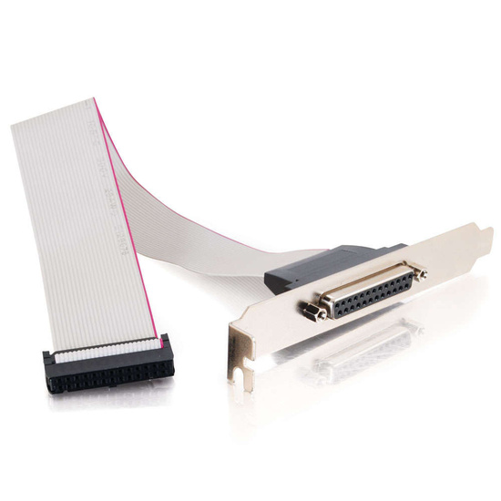 11in DB25 Female Parallel Add-A-Port Adapter Cable with Bracket ...