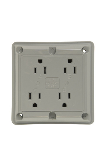 Specification Grade Quad Receptacle, Gray | Commercial Receptacles ...