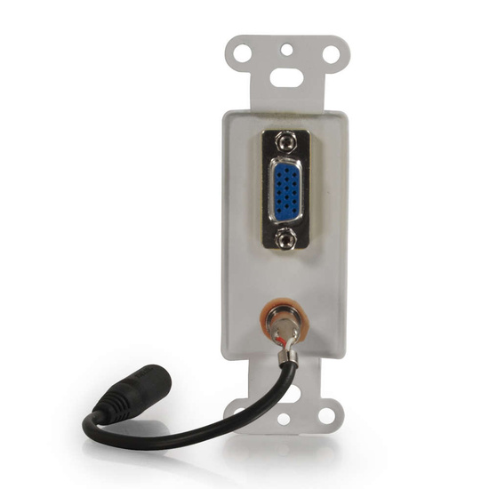 VGA and 3.5mm Audio Pass Through Wall Plate - White | VGA Wall Plates ...