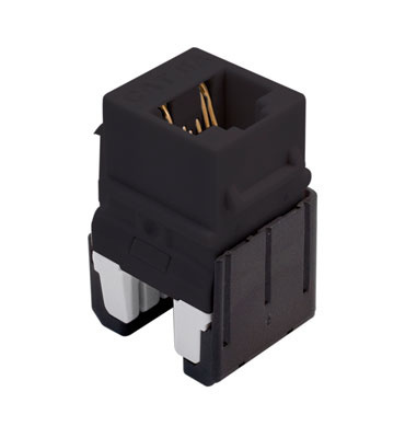 Cat 6a Quick Connect RJ45 Keystone Insert, Black | Keystone Inserts ...