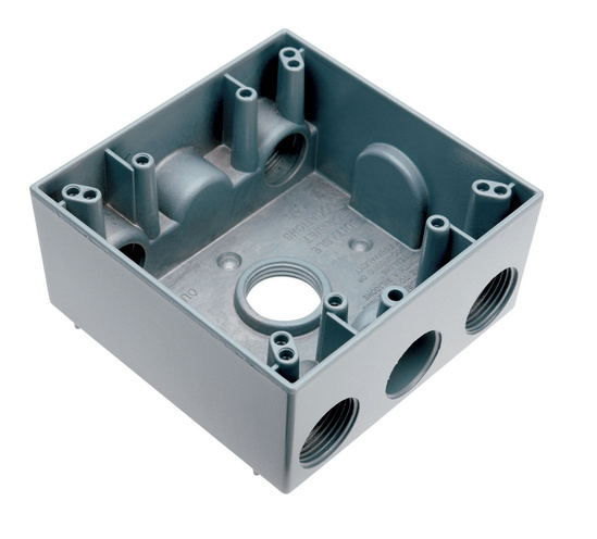 Weatherproof Two Gang Box, Gray | Weatherproof Covers | Electrical ...