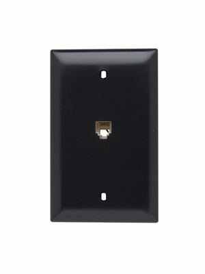 1-Gang Pre-configured Wall Plate with One RJ11 Telephone Jack, Black ...