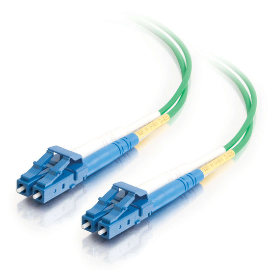 6.6ft (2m) LC-LC 9/125 OS2 Duplex Single-Mode Fiber Optic Cable - Plenum CMP-Rated - Green ...
