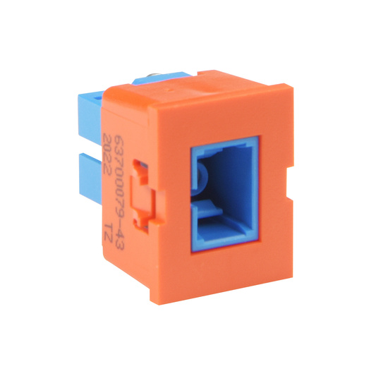 TRACJACK, SC, SIMPLEX, BLUE ADAPTER, FLUSH MOUNT, SINGLE-MODE, ORANGE ...