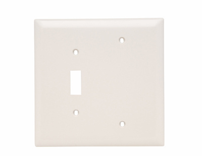 Combination Openings, 1 Toggle Switch and 1 Blank, Two Gang, White ...