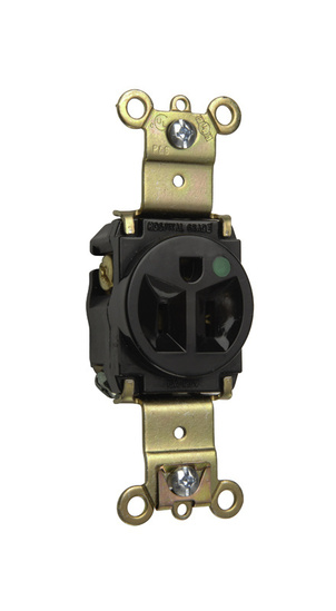 Heavy Duty Hospital Grade Single Receptacle, Back and Side Wire, 15A ...