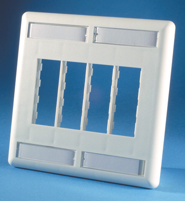 TRACJACK FACEPLATE, EIGHT-PORT (DUAL GANG), PLASTIC, FOG WHITE ...