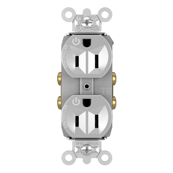 Hard-Use Spec Grade Plug Load Controllable Receptacle, 15A, 125V,Gray ...