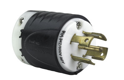 30A L2330 Plug - Black Back, White Front Body | Turnlok | Plugs and ...