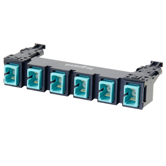 HDJ Series 6 SC to SC Simplex Fiber Adapter Panel, 6-Fiber OM3 - Aqua ...