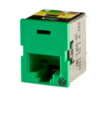 Clarity Cat6a TracJack,T568A/B,8 pos, Green 180 degree | Jacks and ...