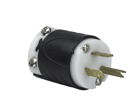 15A, 277V Extra-Hard Use Spec-Grade Plug, Black and White | Straight ...