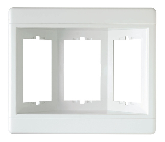 Three-Gang Recessed TV Box (Frame Only), White | Wall Boxes ...