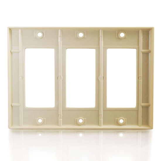 Three Cutout Triple Gang Wall Plate - Ivory