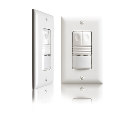 PIR Wall Switch Occupancy Sensor, 2 Relays, 120/277V, White | Wall ...