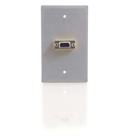 VGA Pass Through Single Gang Wall Plate - Brushed Aluminum | VGA ...