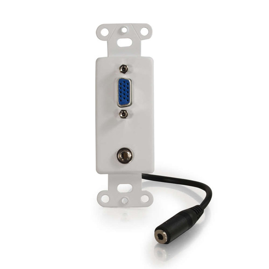 VGA and 3.5mm Audio Pass Through Wall Plate - White | VGA Wall Plates ...