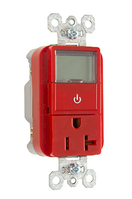 20A, 125V Heavy Duty Spec Grade Plug Load Timer Receptacle, Red ...