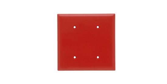 2-Gang Thermoset Wall Plate, Blank, Strap Mounted, Red | Wall Plates ...