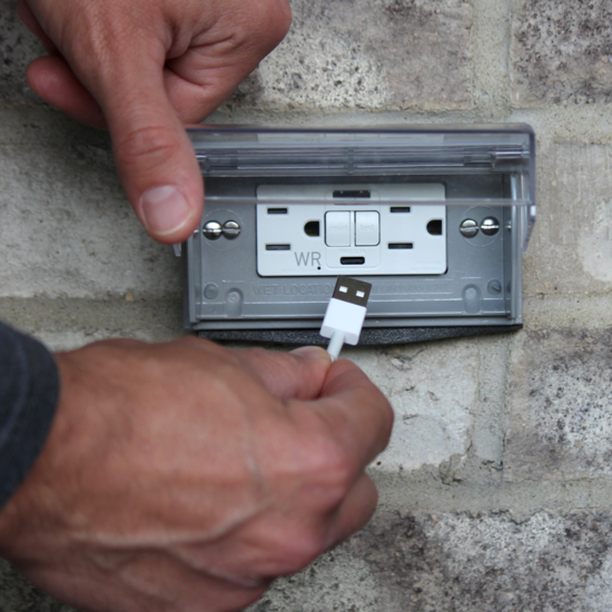 radiant 15A Outdoor Self-Test GFCI USB Type-C/C Outlet