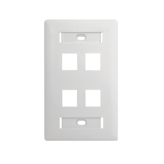 Discontinued - 4P KEYSTONE FACEPLATE W/LBL WH, NO SUB | Pre-Configured ...