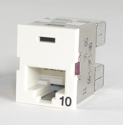 Clarity 10G TracJack, T568A/B, 180 degree, Fog White | Jacks and ...