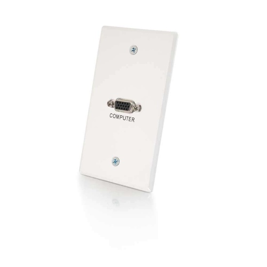 VGA Pass Through Single Gang Wall Plate - White | VGA Devices | VGA ...