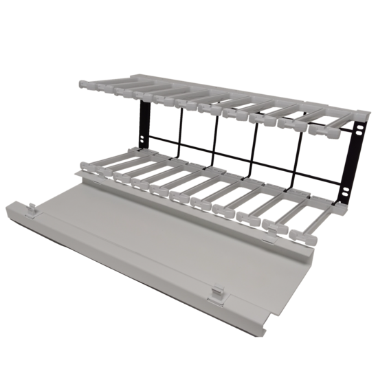 Mighty Mo 20 Horizontal Cable Management Panel, 2RU -White | Rack Cable ...