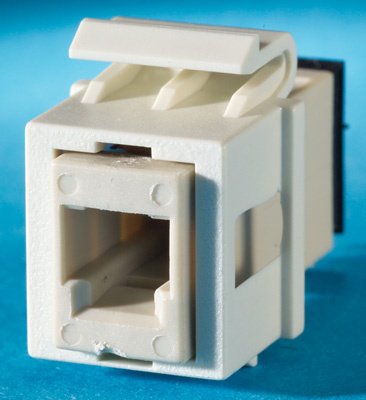 1 MT-RJ (2 Fibers) Fiber Keystone Module, Fog White