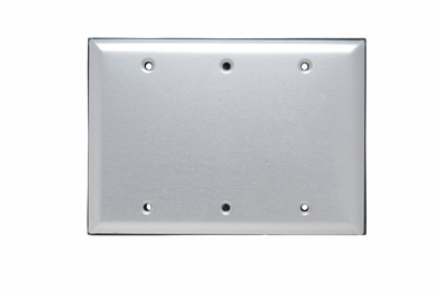 3 Gang Blank Aluminum Cover with Gasket and Screws | Weatherproof Boxes ...